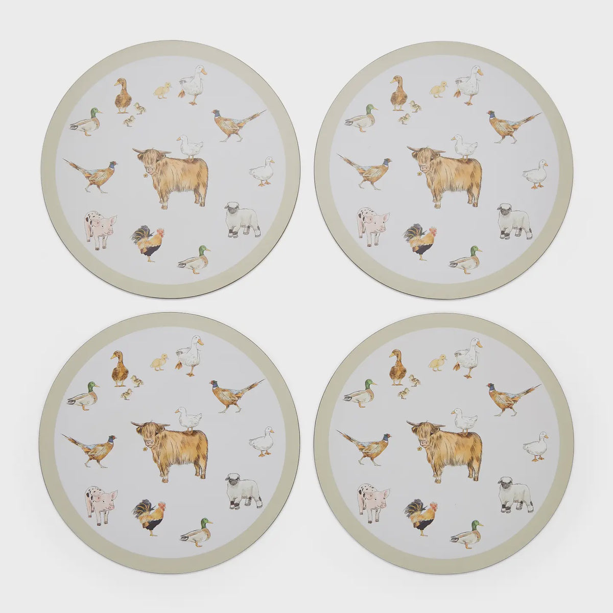 Set of 4 Round Placemats Buttercup Farm – Bake, Table & Tea