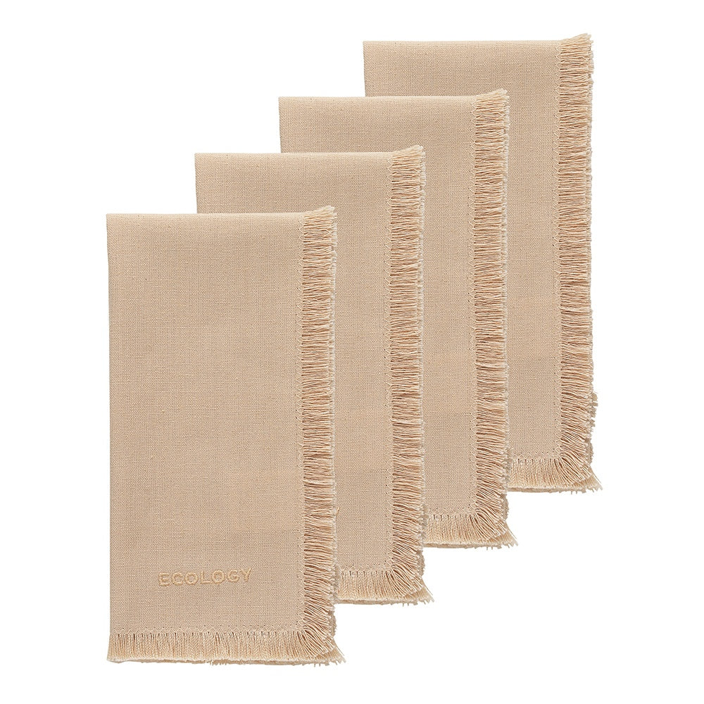 Fray Set of 4 Napkins Apricot – Bake, Table & Tea