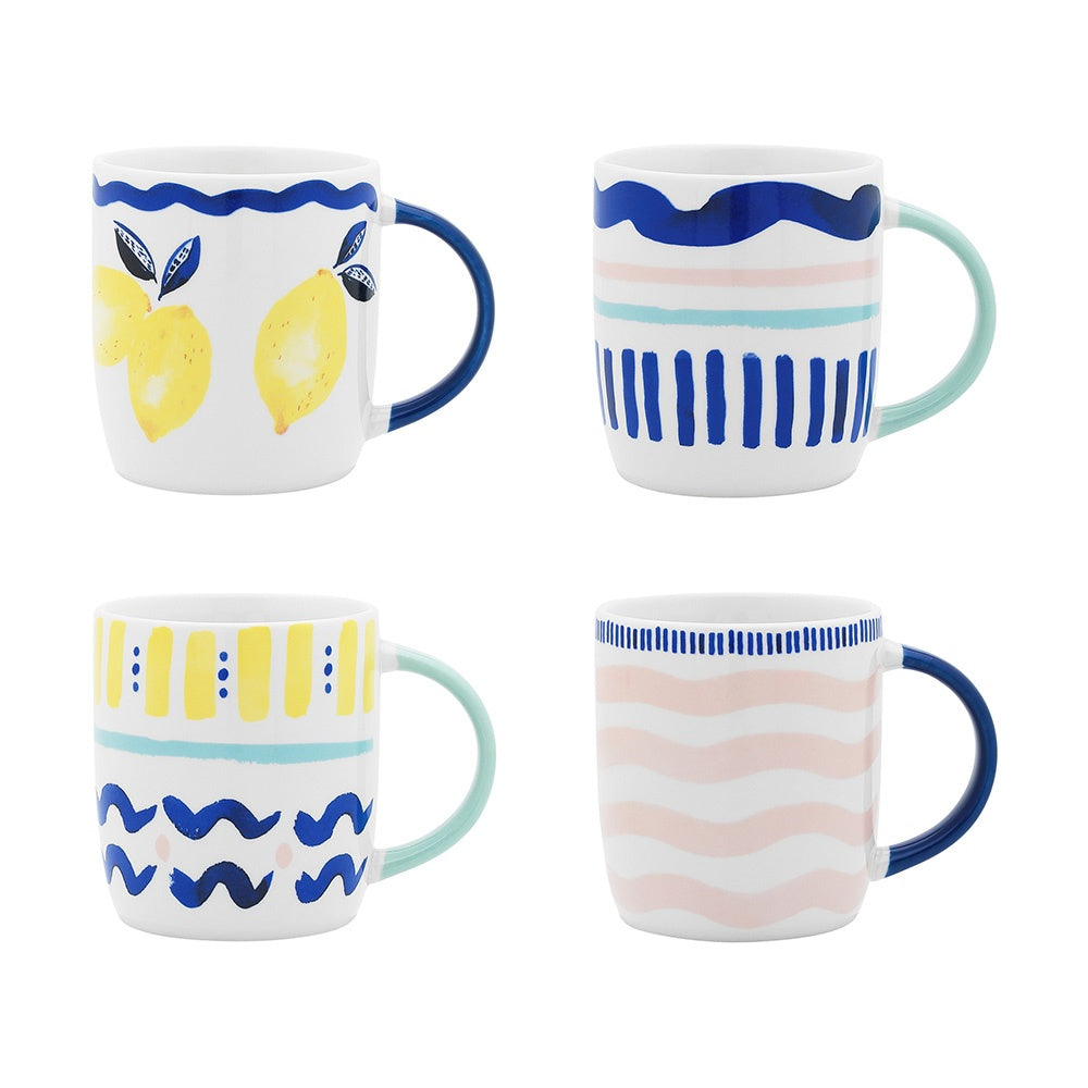 Riviera Set of 4 Mugs 300ml Assorted – Bake, Table & Tea